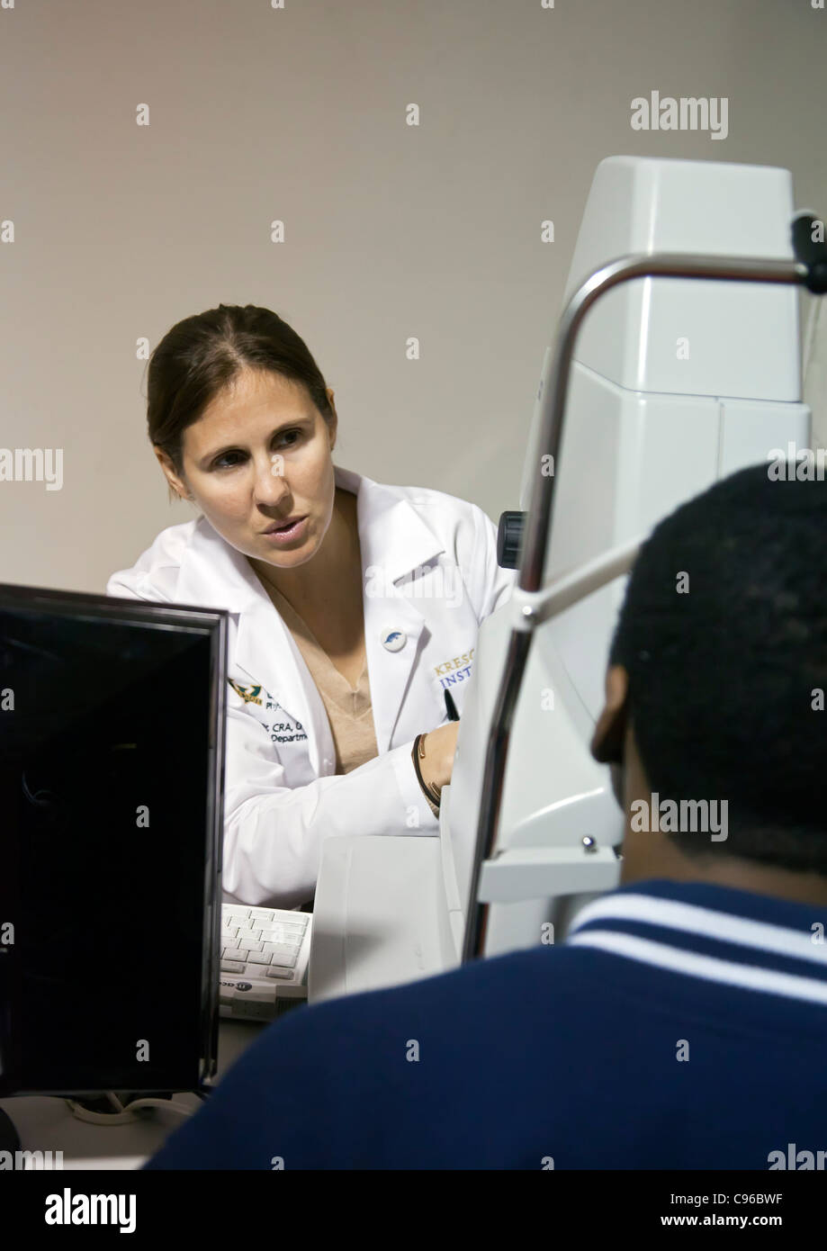 Vision Screening at Community Health Fair Stock Photo - Alamy