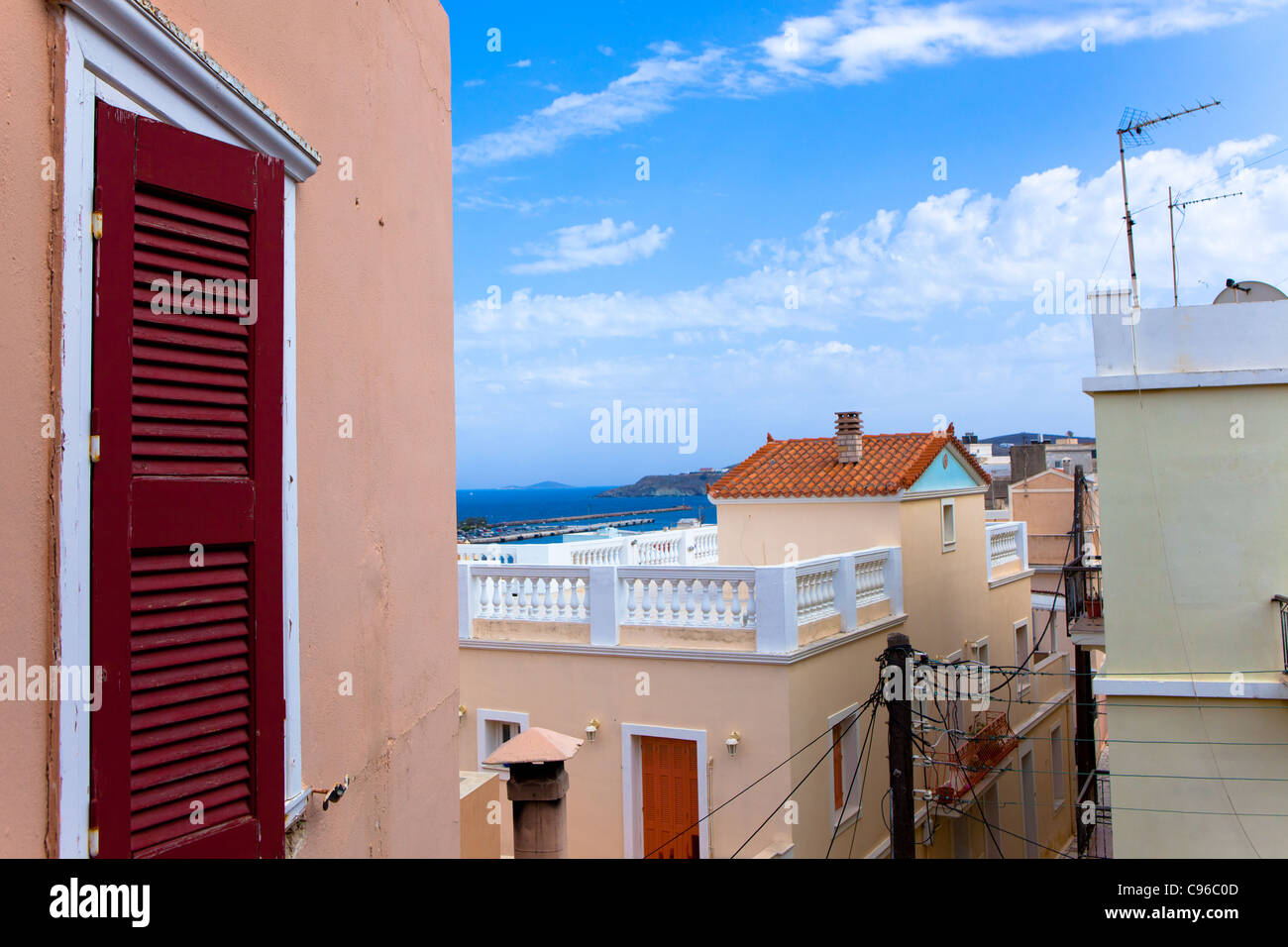 Syros rooftop view - Greece Stock Photo - Alamy