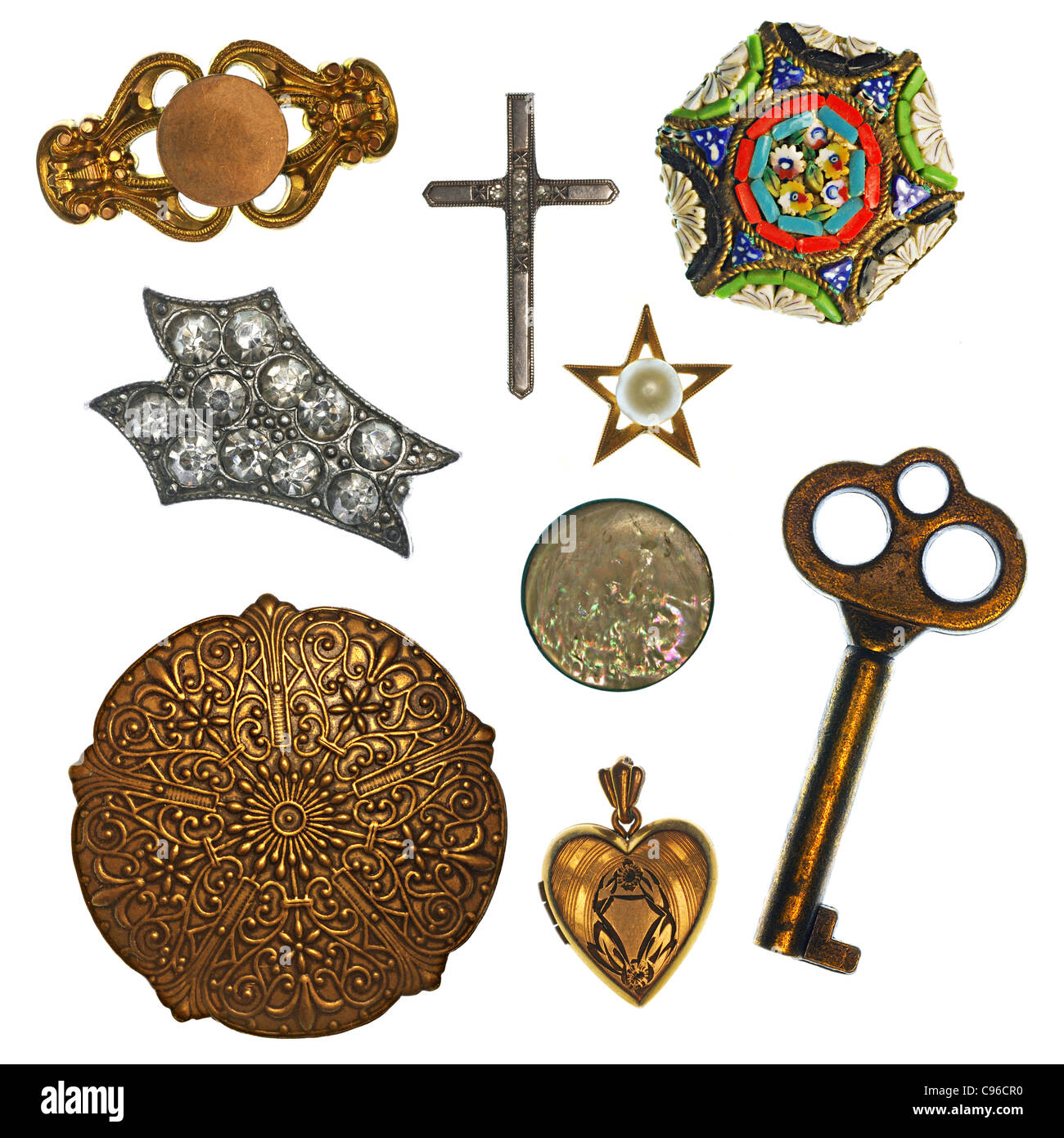 Vintage jewelry element silver Cut Out Stock Images & Pictures - Alamy