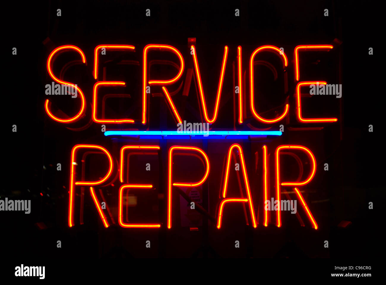 Service and Repair neon sign Stock Photo - Alamy