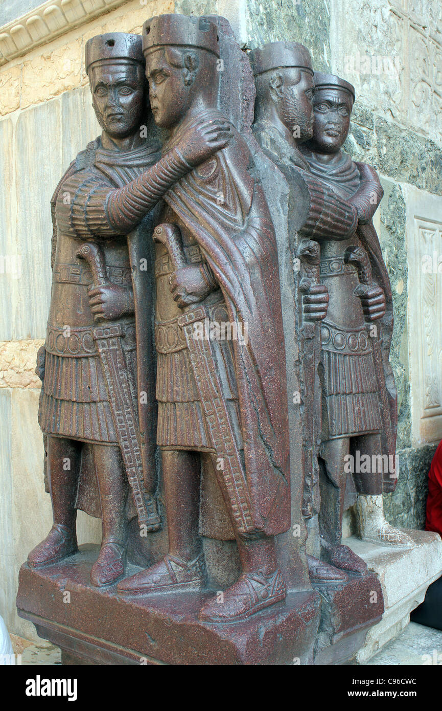 Sculpture of four roman emperors from 4th century The Tetrarchs ...