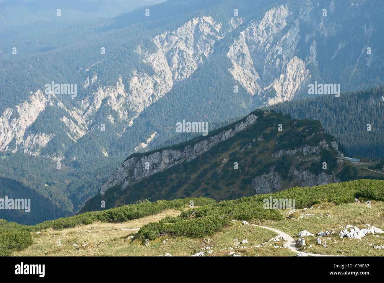 Hiking Trail through German High Mountain Landscape Stock Photo - Alamy