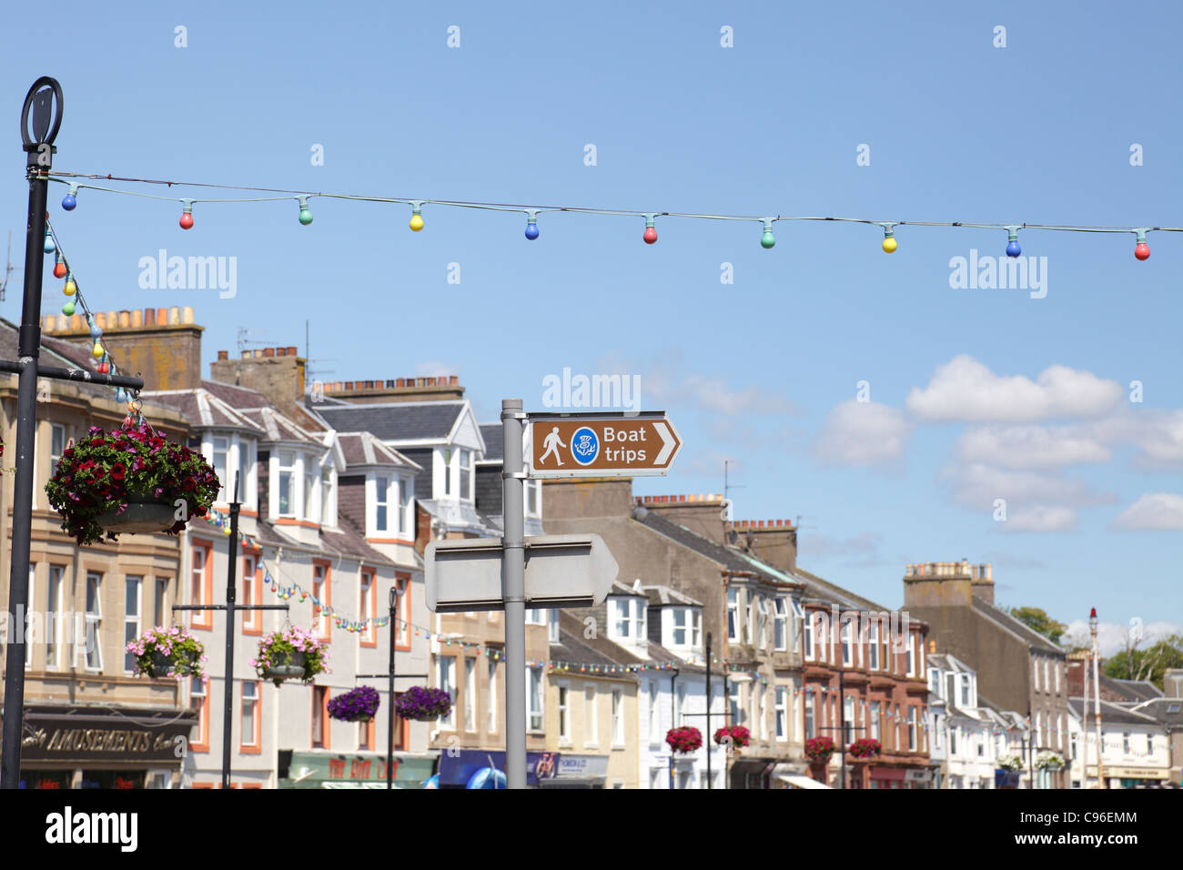 Millport Boat Trips sign, Quayhead, Millport, Island of Great Cumbrae ...