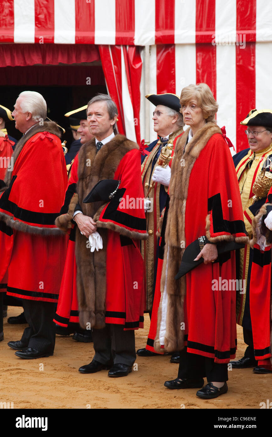 Lord Mayor's Show, City of London, 2011, Aldermen in their red robes ...