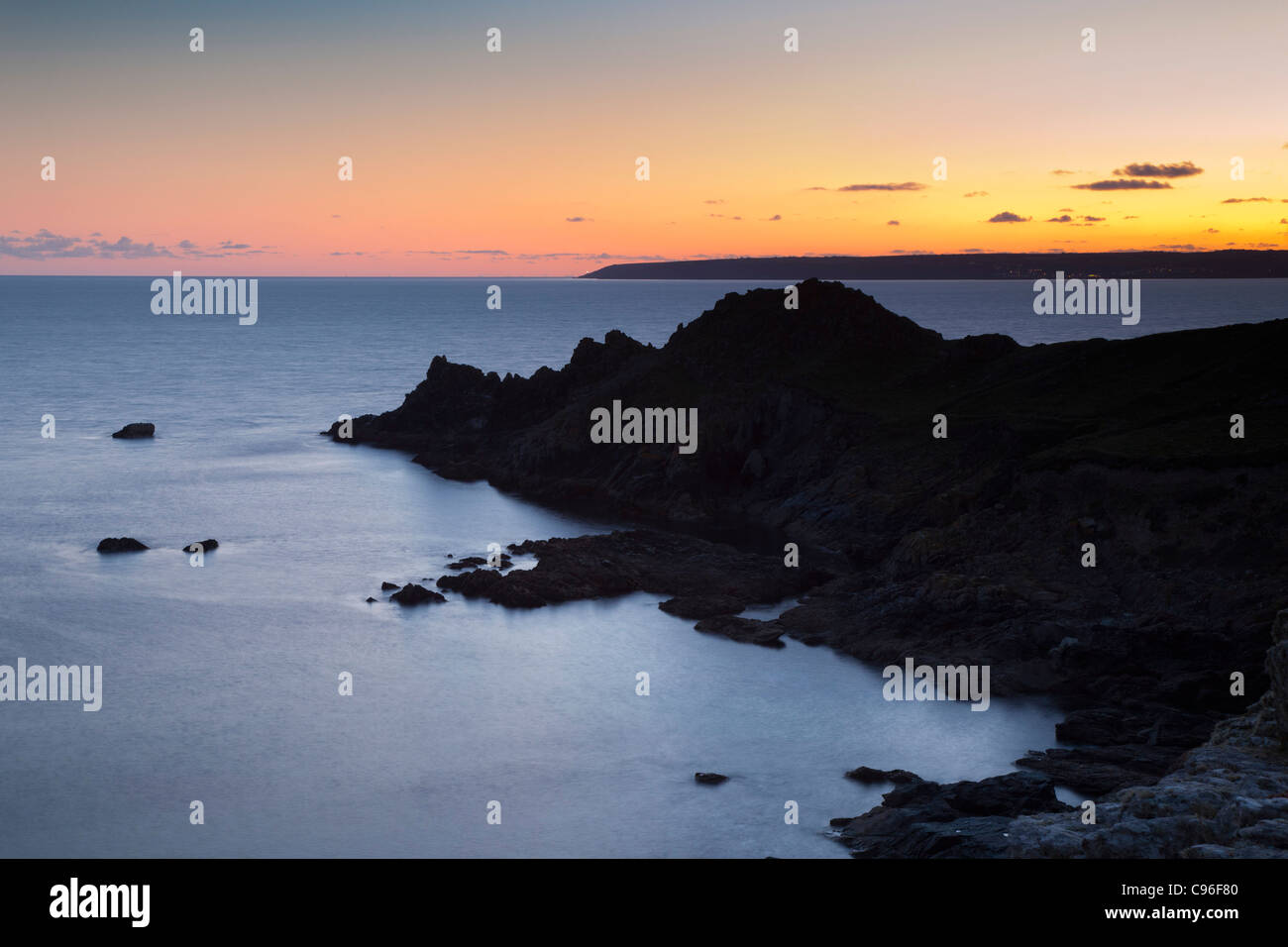 Prussia Cove; Cornwall; UK; looking towards Land's End Stock Photo - Alamy