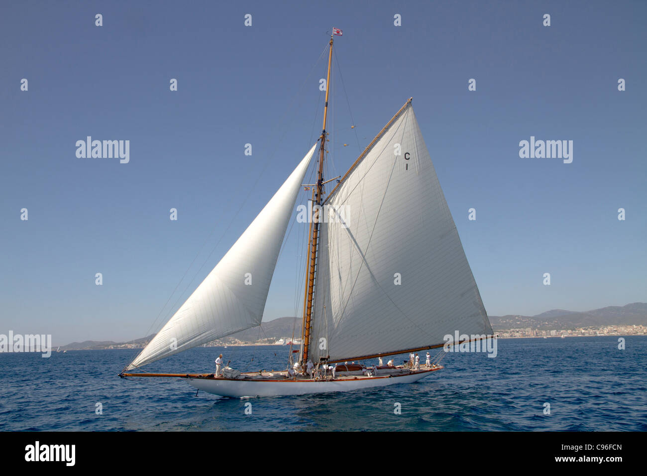 Classic yacht sail boat sailing Cup regatta Palma de Mallorca Majorca ...