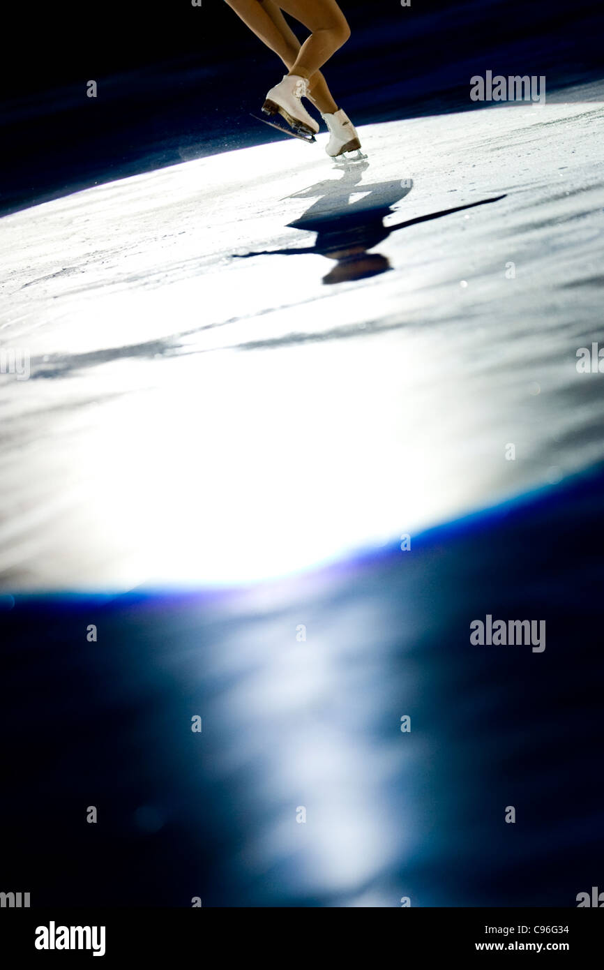 Shadow of female figure skater in action Stock Photo - Alamy