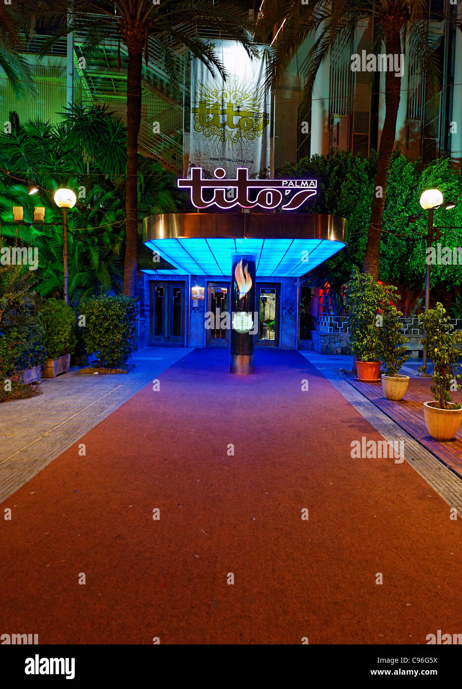 Entrance of the cult disco TITO'S, Avinguda de Gabriel Roca, Palma de ...
