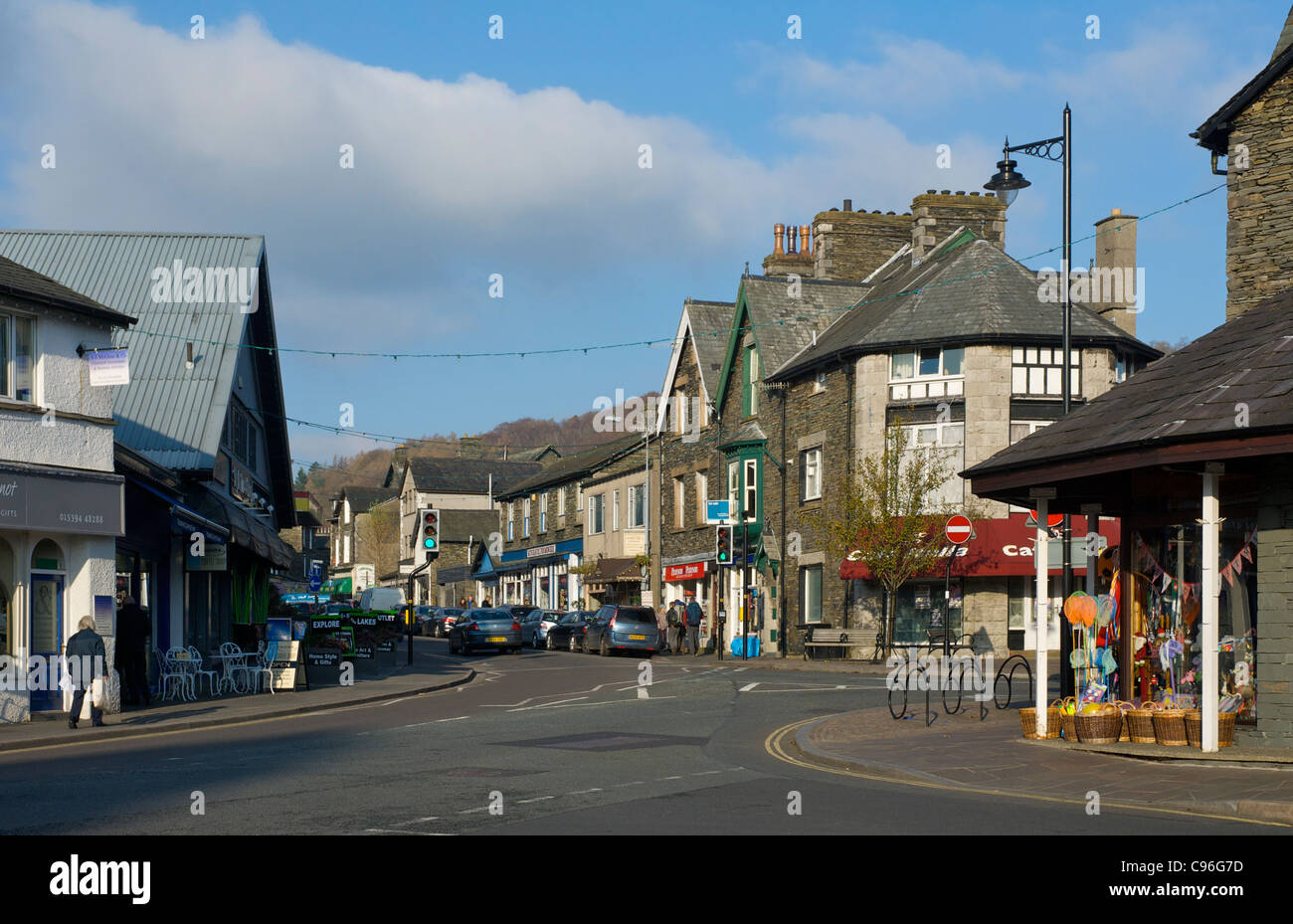 Windermere town, Lake District National Park, Cumbria, England UK Stock ...