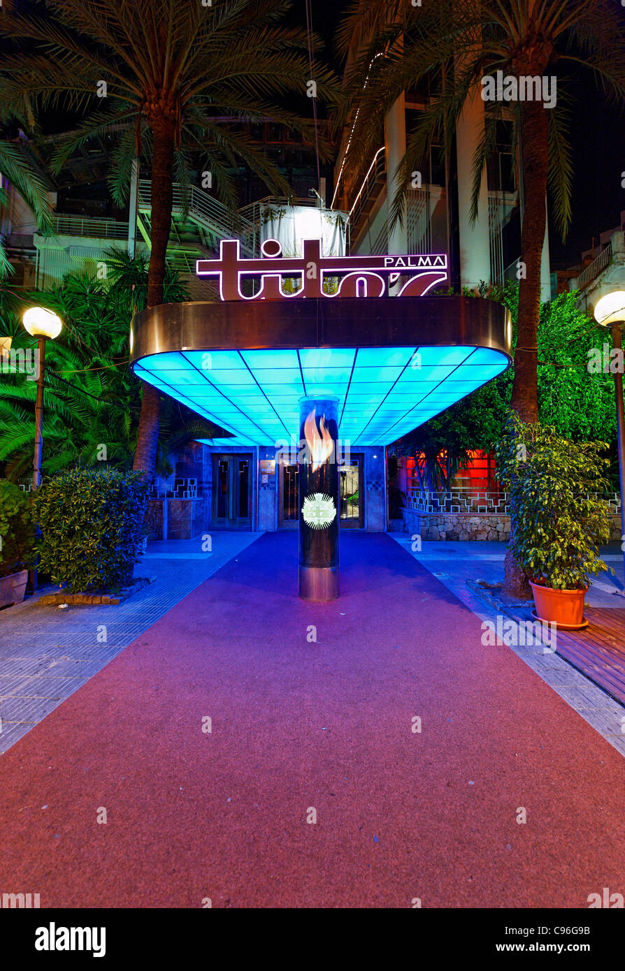 Entrance of the cult disco TITO'S, Avinguda de Gabriel Roca, Palma de ...