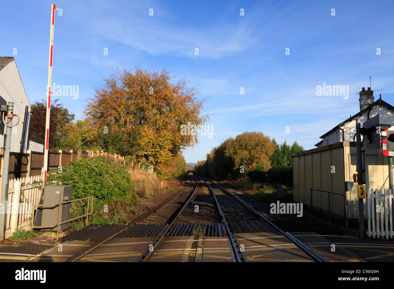 Railway Lines heading towards Wrexham Stock Photo - Alamy