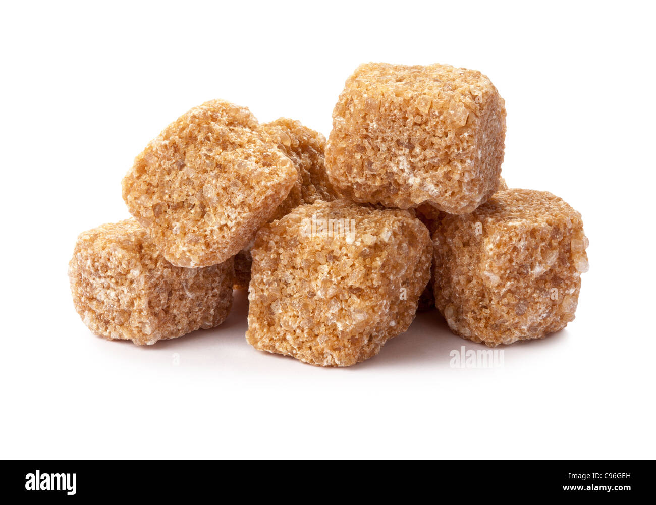Pure Sugar Cane Cubes isolated on a white background Stock Photo - Alamy