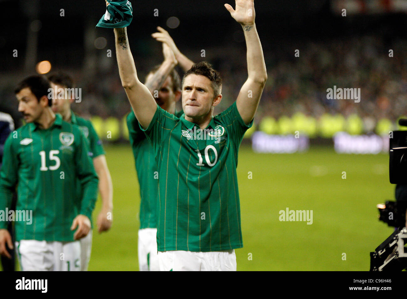 DUBLIN, Ireland - 15th Nov 2011: Robbie Keane of Rep of Ireland ...