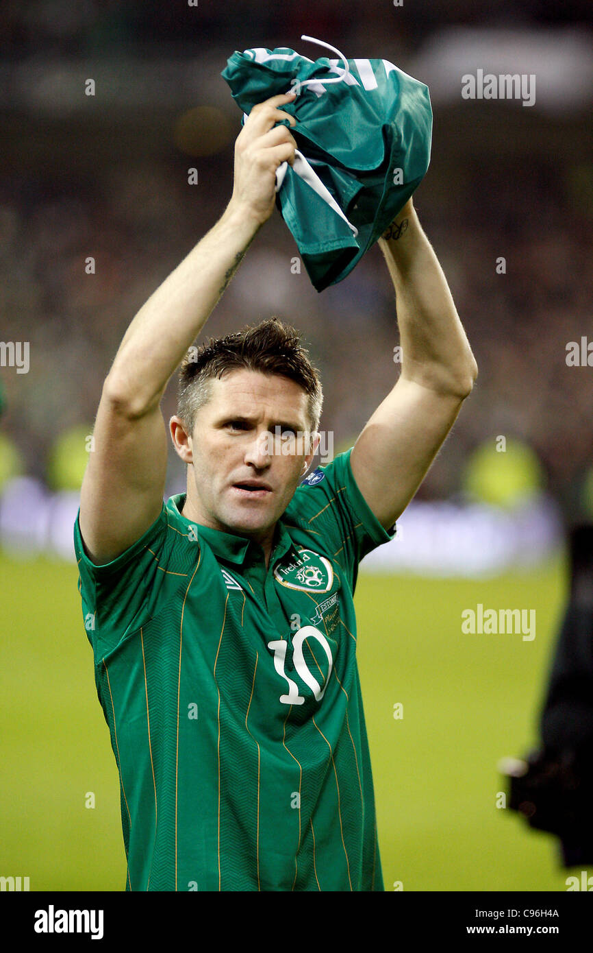 DUBLIN, Ireland - 15th Nov 2011: Robbie Keane of Rep of Ireland ...