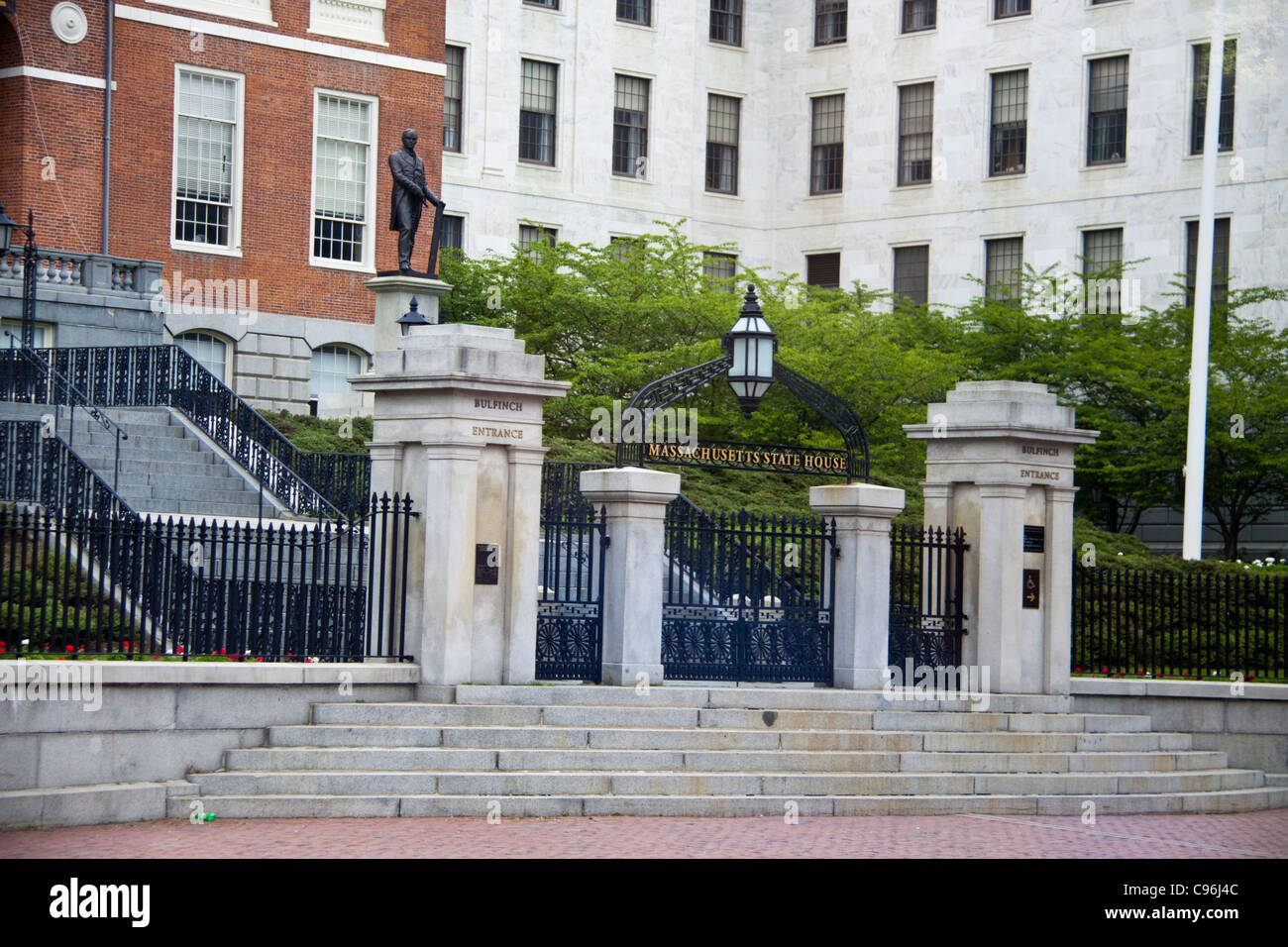 Steps of Massachusetts State House in downtown Boston, Massachusetts ...