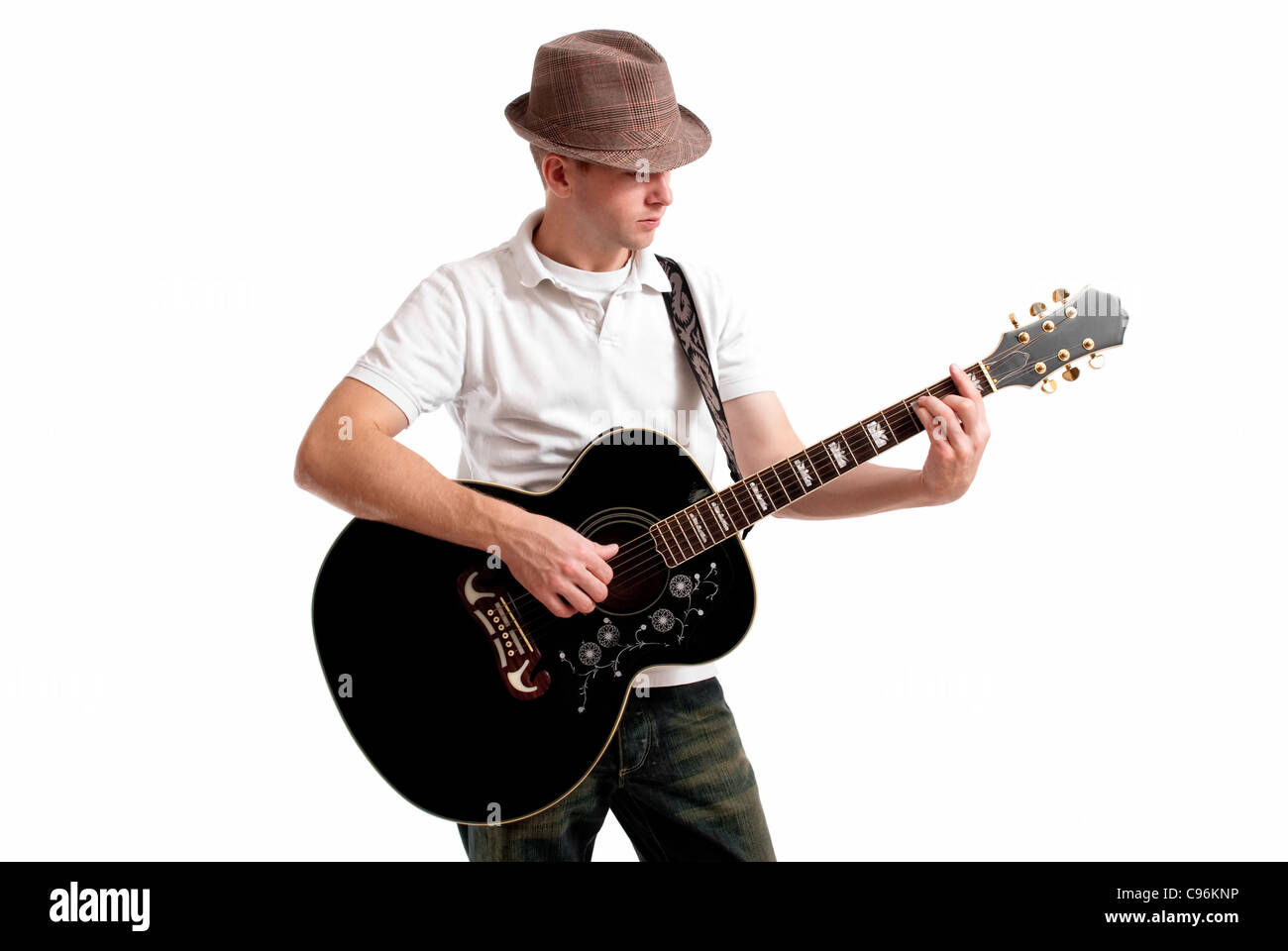 Musician playing guitar. All kinds of musical instruments in different ...