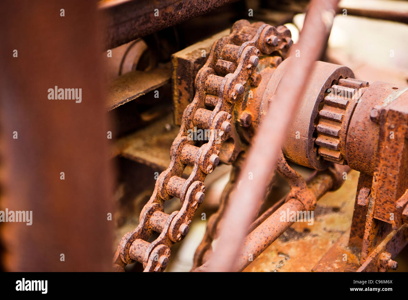 Gears on antique farm machinery hi-res stock photography and images - Alamy