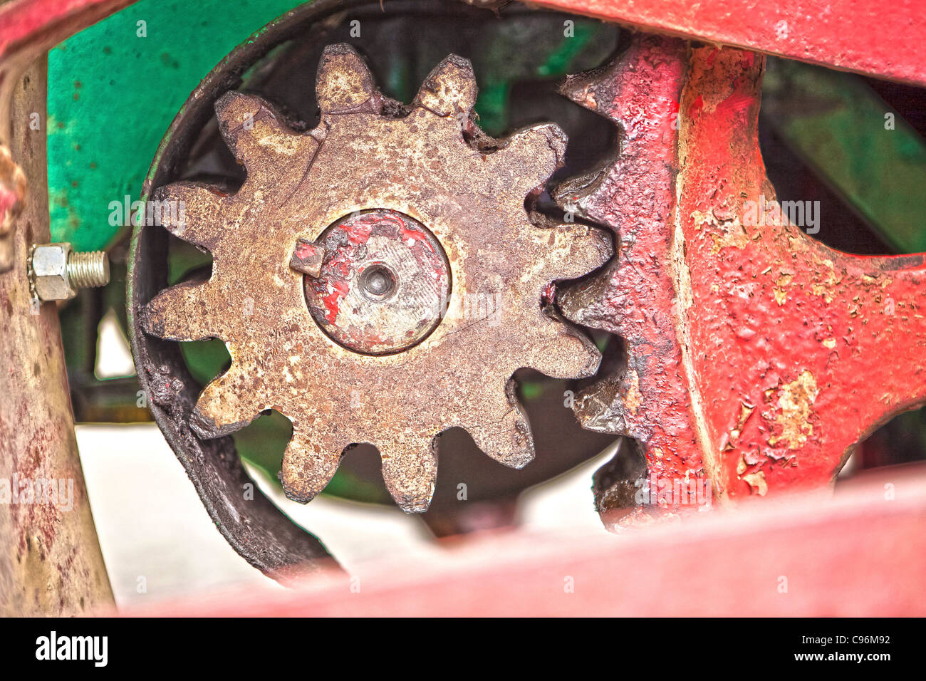 Gears on antique farm machinery hi-res stock photography and images - Alamy