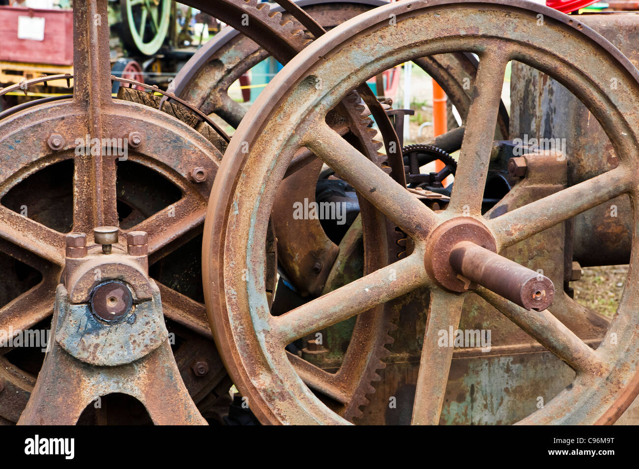 rusty heavy duty gears on antique engine Stock Photo - Alamy