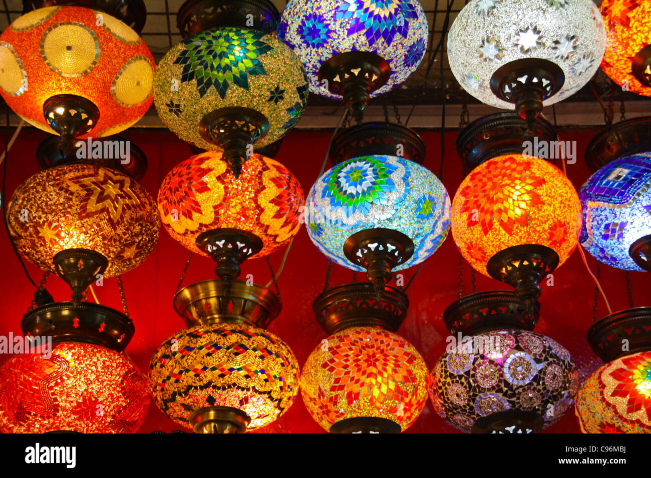 Colorful lights, with mosaic patterns in many colors Stock Photo - Alamy