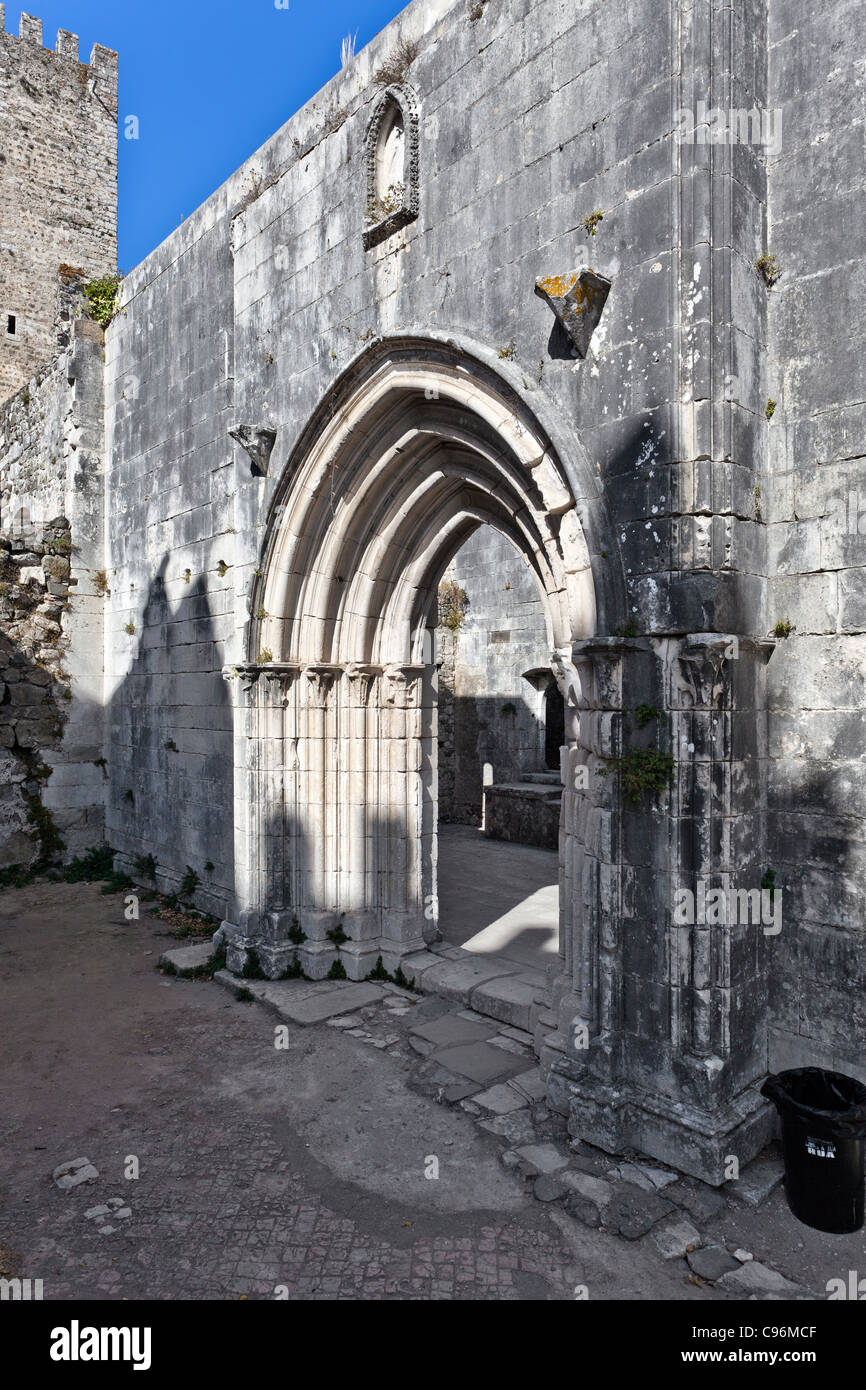 Gothic portal of the Nossa Senhora da Pena Church (aka Santa Maria da ...
