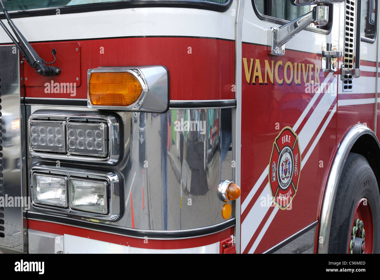 Front of a Vancouver City CAFS Compressed Air Foam System fire truck ...
