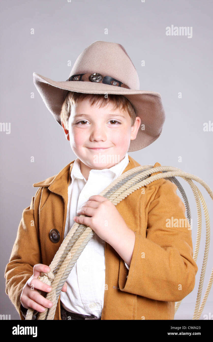 A happy young cowboy Stock Photo - Alamy