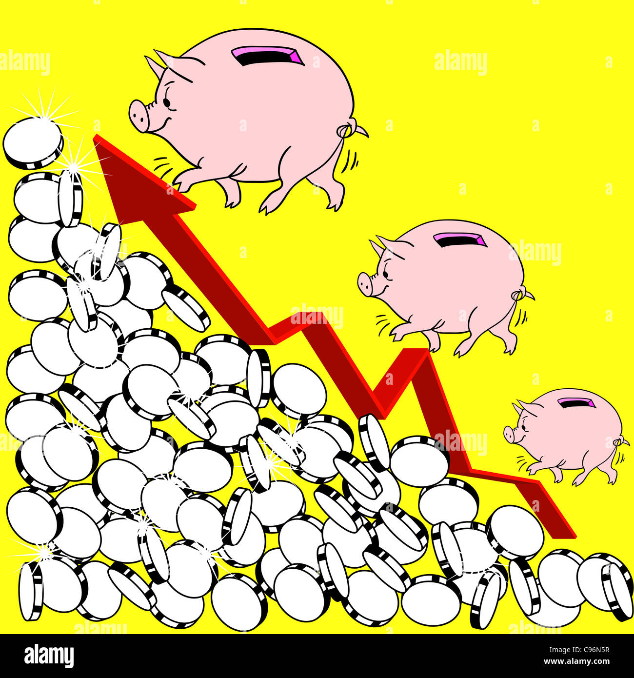 The financial growth Concept Illustration Stock Photo - Alamy