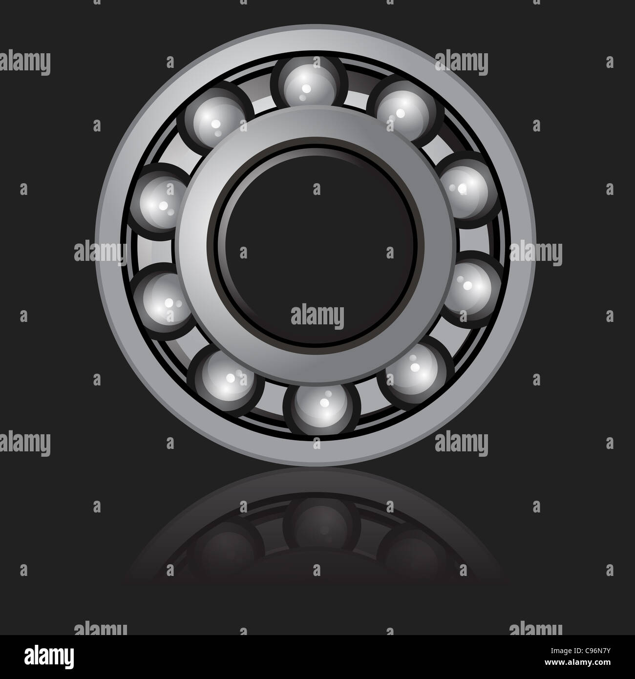 vector bearings illustration on a black background Stock Photo - Alamy