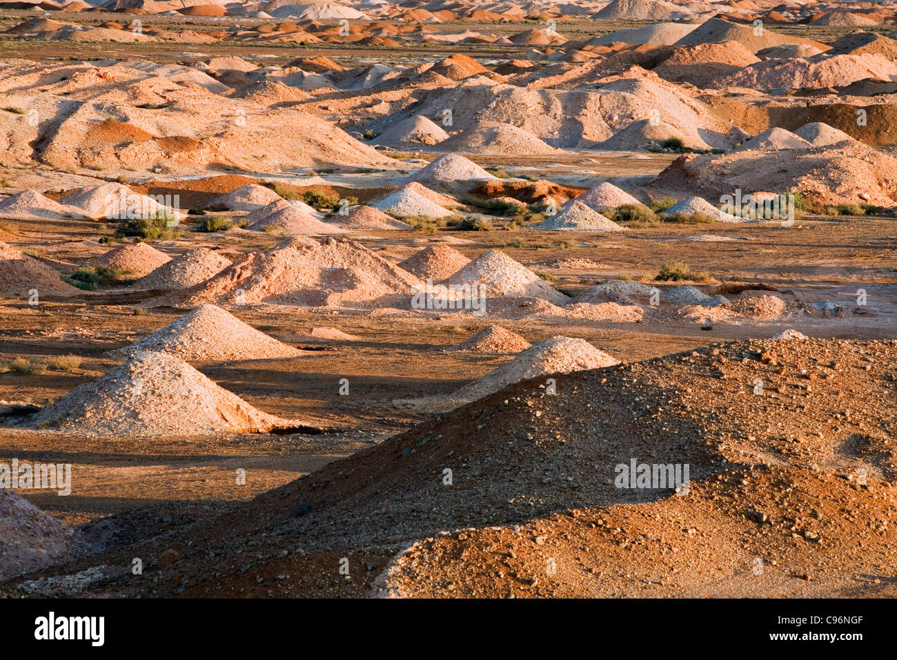 The moon-like landscape of the Coober Pedy opal fields. Coober Pedy ...