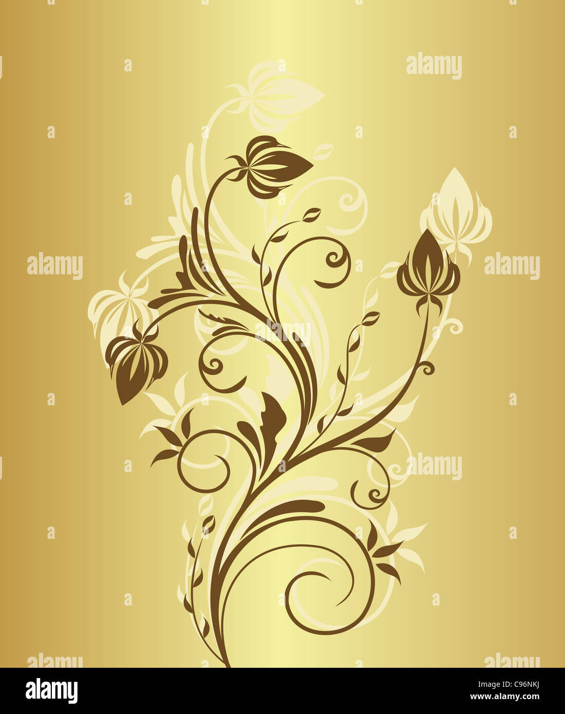 Illustration beige floral pattern ornament background - vector Stock ...