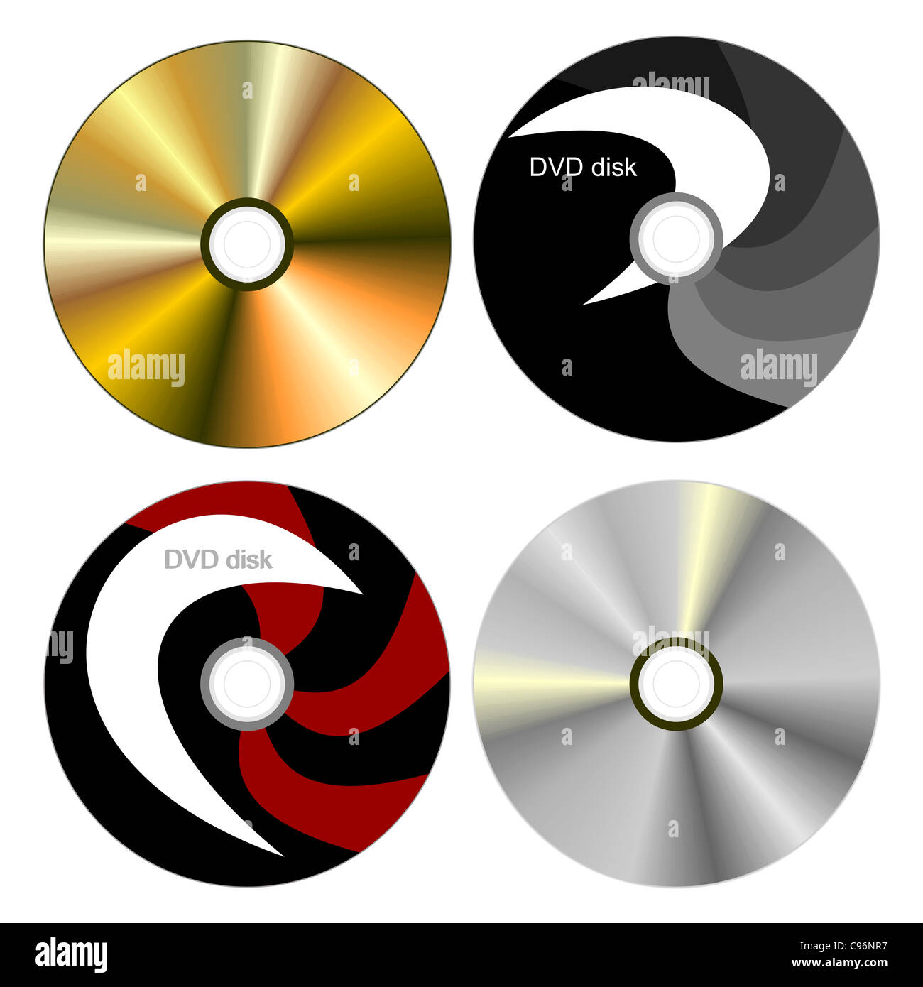 Realistic illustration set DVD disk with both sides - vector Stock ...