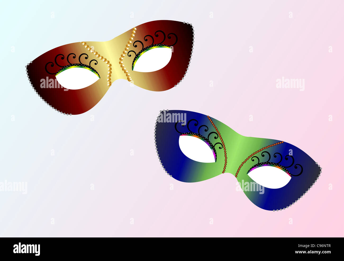 Vector realistic carnival or theater masks Stock Photo - Alamy