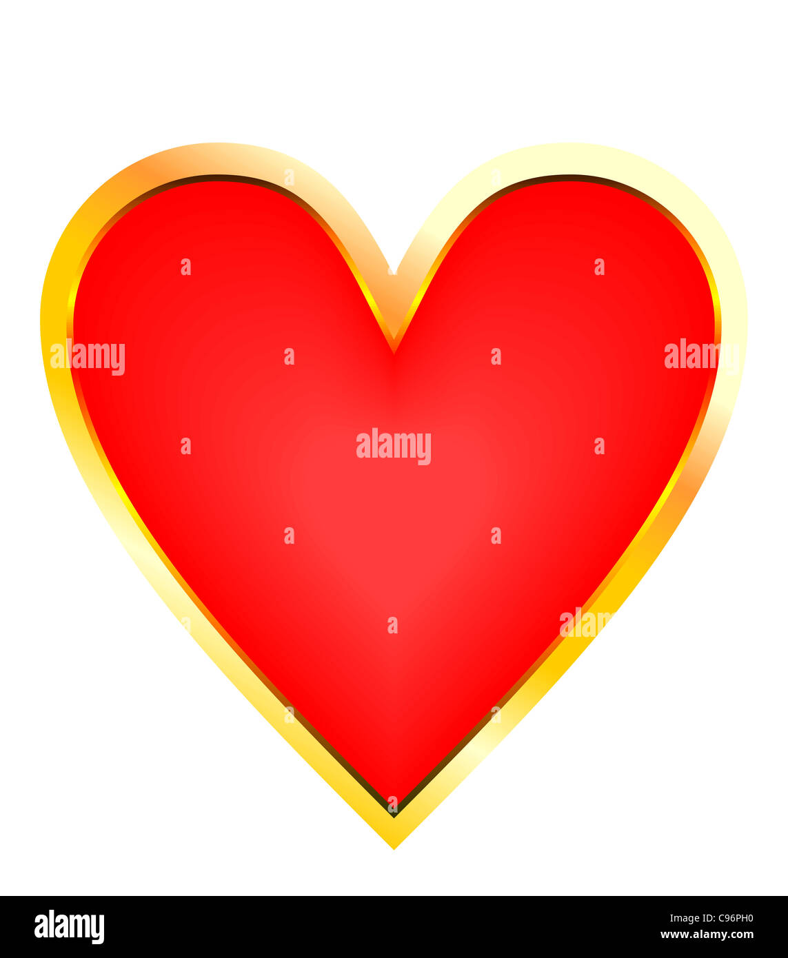 Realistic illustration of golden heart - vector Stock Photo - Alamy