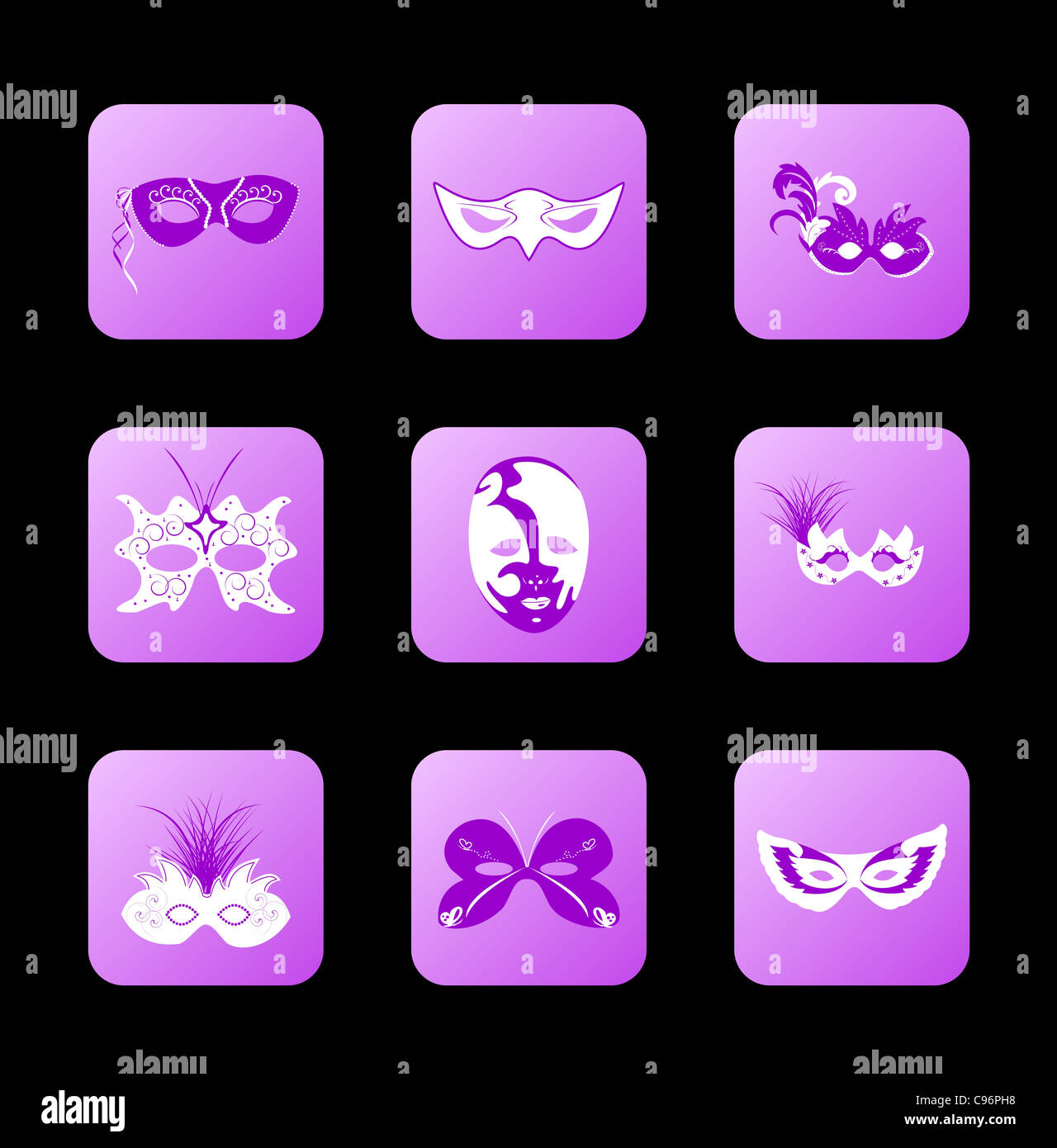 Set icon of carnival mask Stock Photo - Alamy