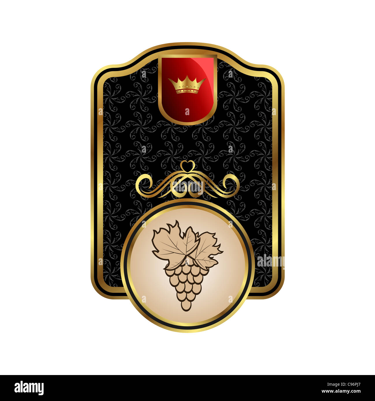 Black shield gold border Cut Out Stock Images & Pictures - Alamy