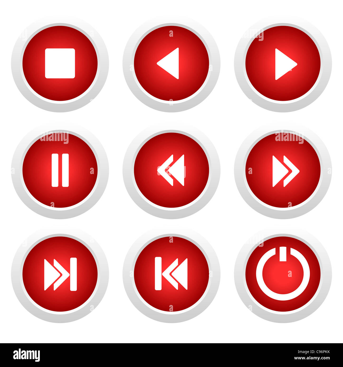 Music buttons set Stock Photo - Alamy