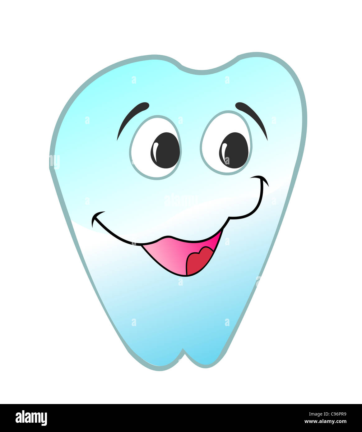 Vector illustration of happy smiling tooth is isolated on white ...