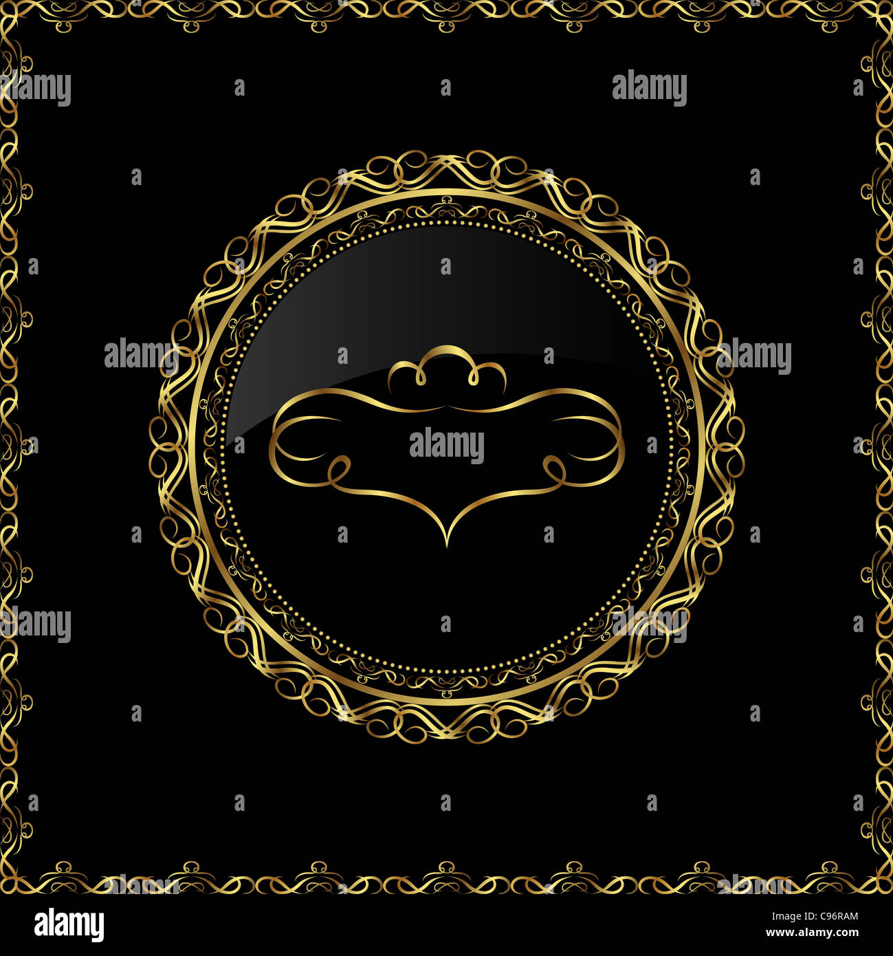 Illustration golden ornamental medallion for design - vector Stock ...