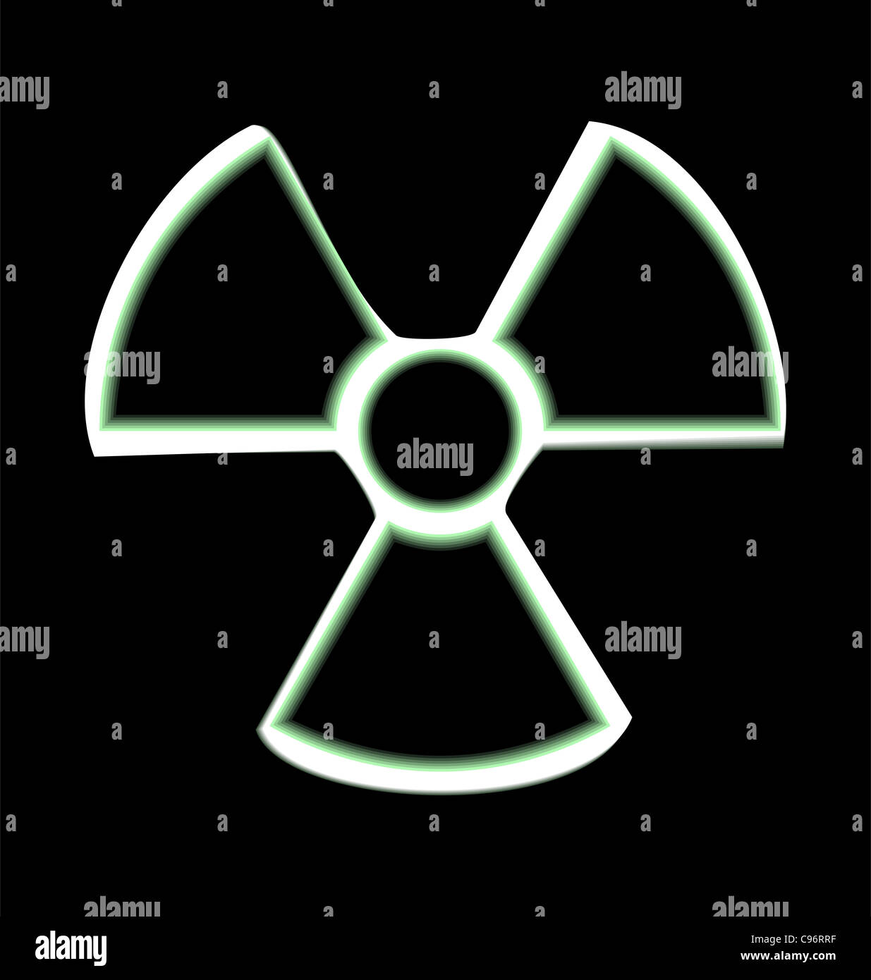 Illustration the warning symbol of radioactive hazard isolated Stock ...