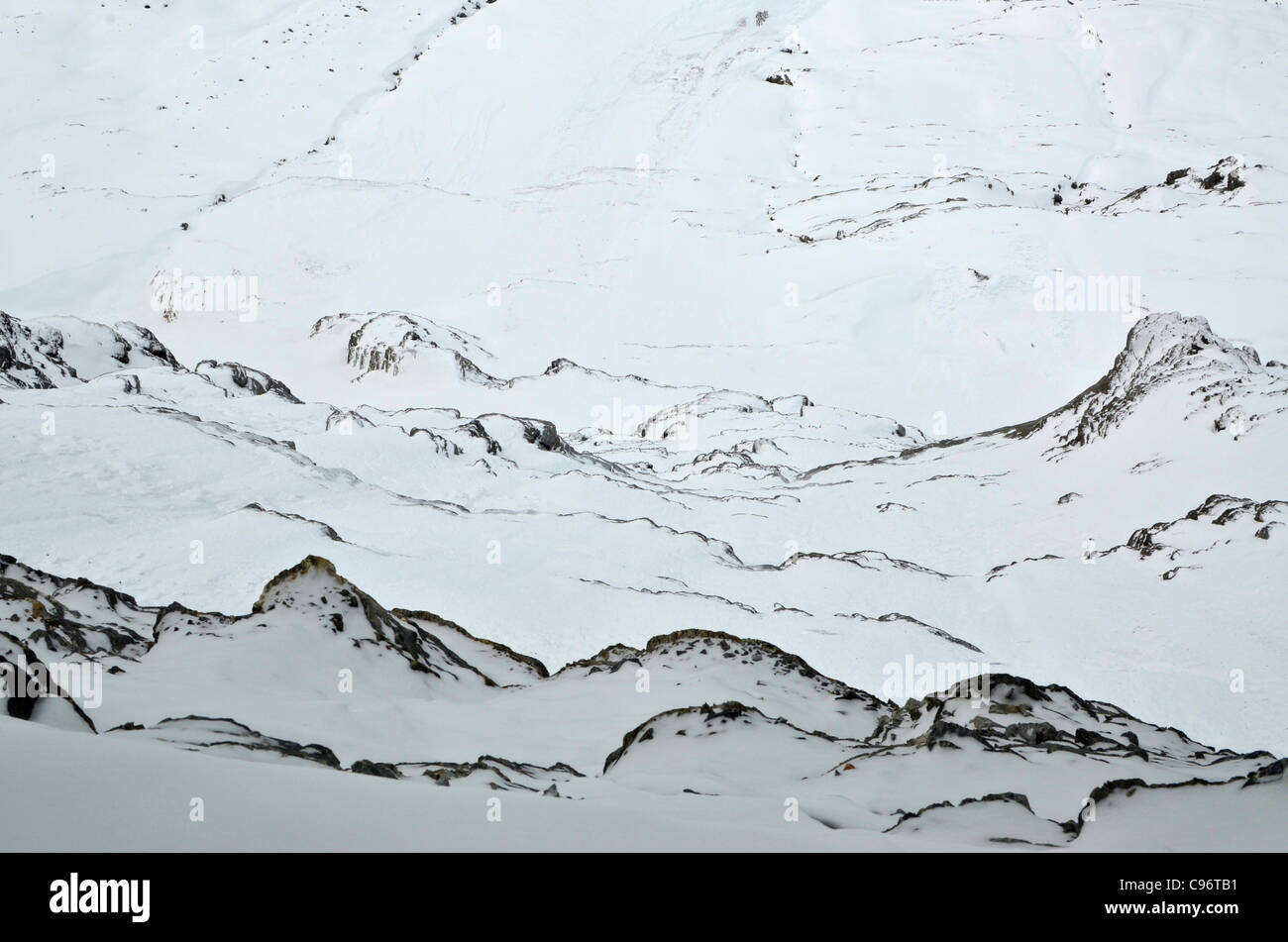 The view looking down from inside the North Face of the Eiger Stock ...