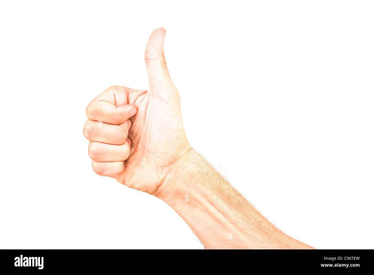 man hand showing gesture ok all right fine good success with thumb up ...