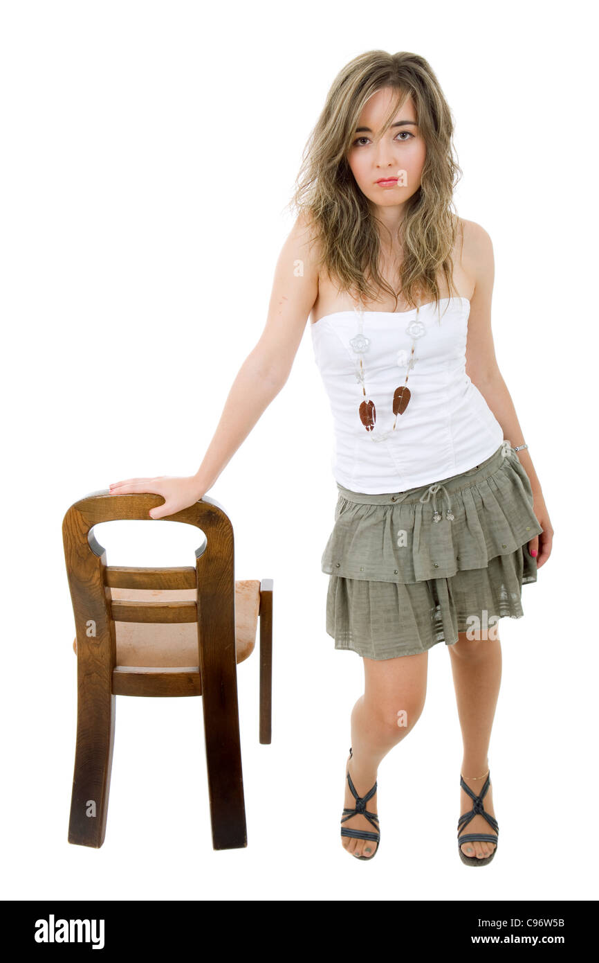 young beautiful woman full body, isolated on white Stock Photo - Alamy