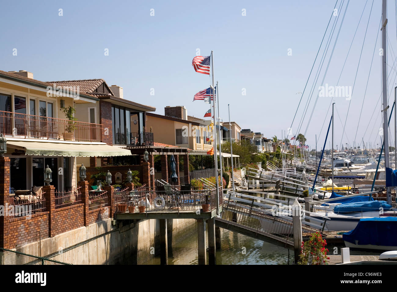 Balboa Island - Lido Isle Harbour Living Stock Photo - Alamy