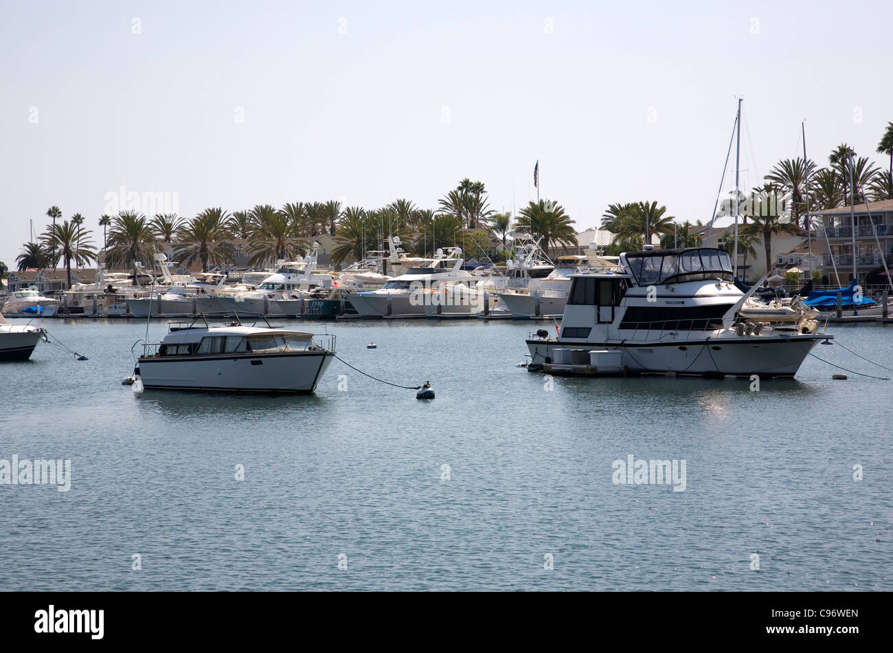 Boats in Harbour at Lido Isle - Balboa island - Newport Beach - CA ...