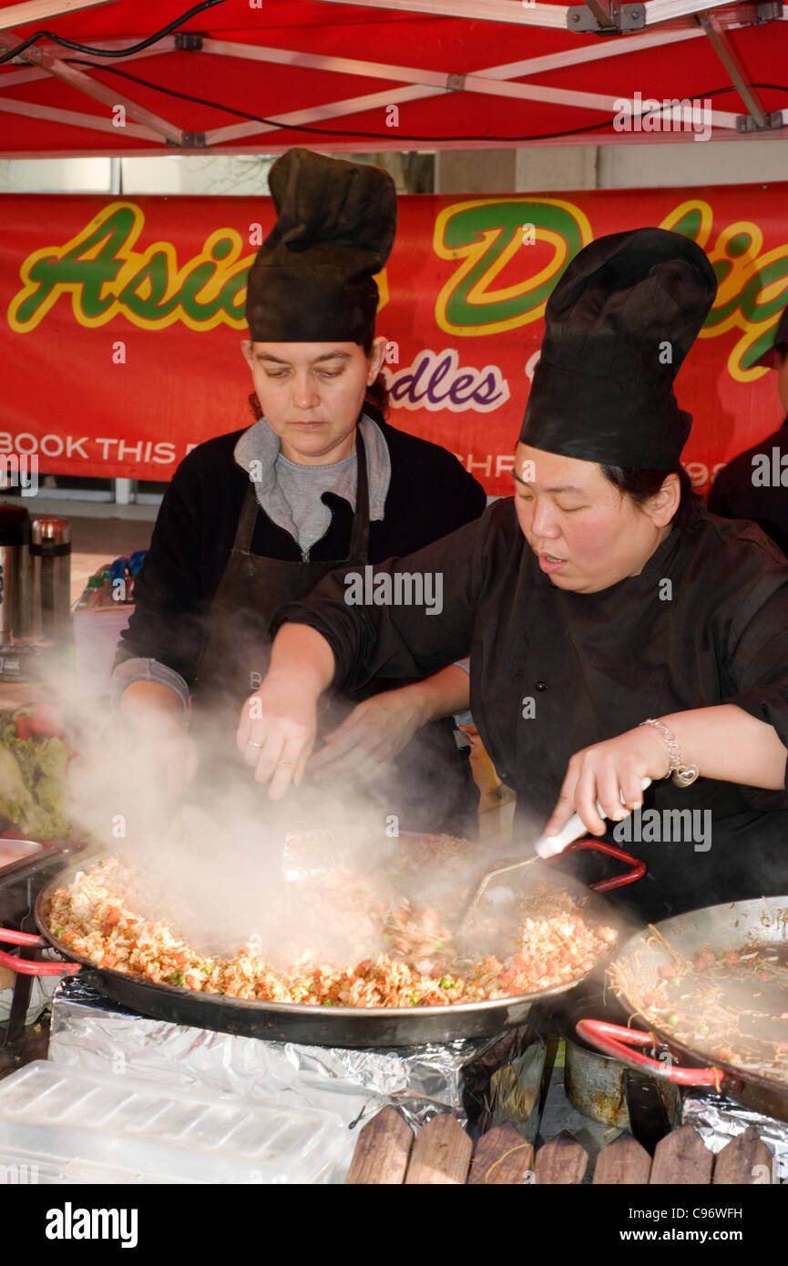 selling traditional asian food at a street market southsea england uk ...