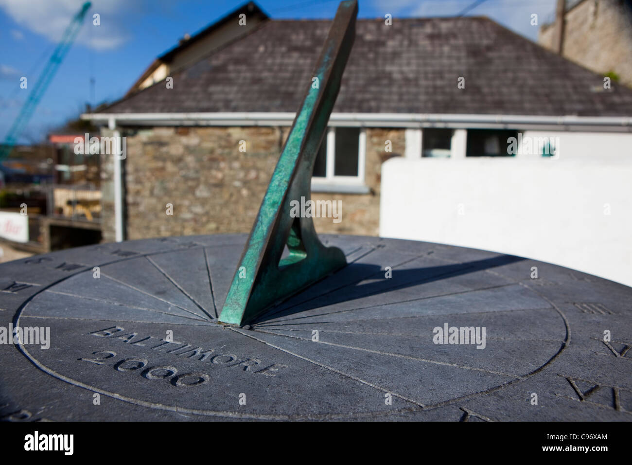 Sundial in the fishing village of Baltimore, West Cork, Ireland Stock ...