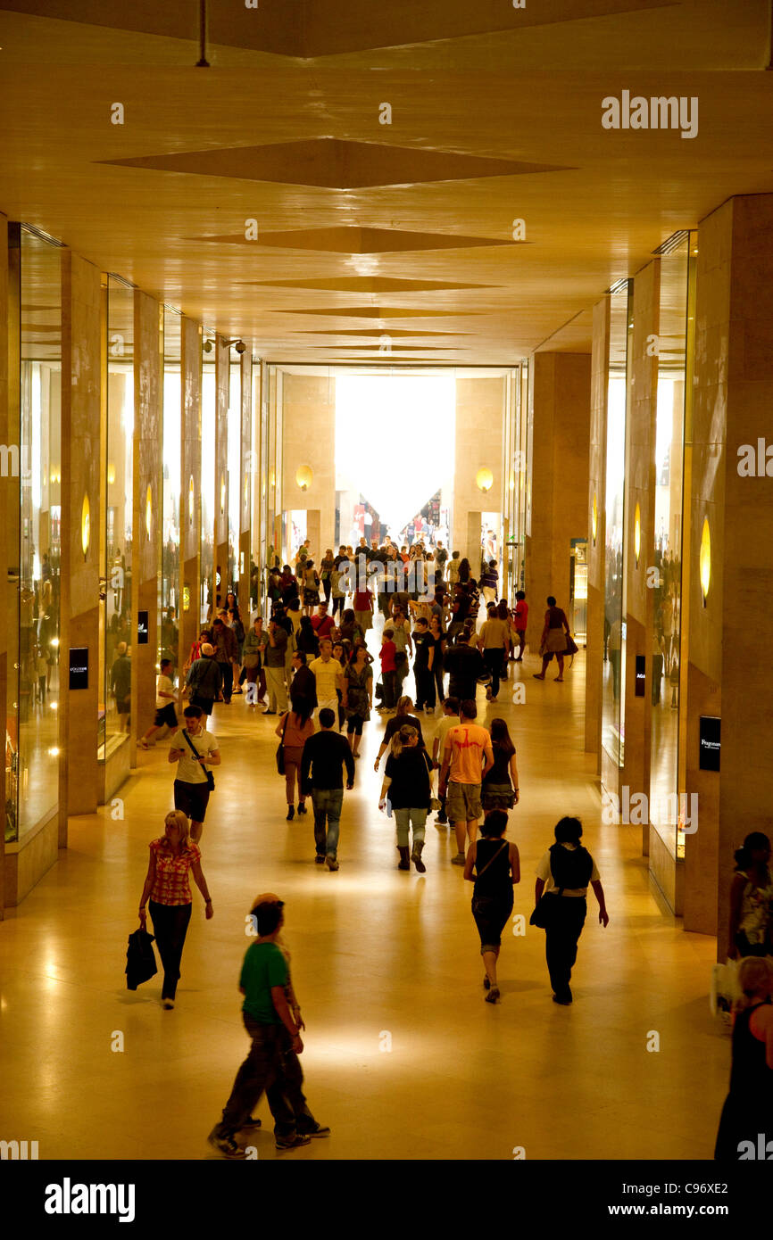 The shopping Mall housed beneath the Louvre Museum Paris Stock Photo ...