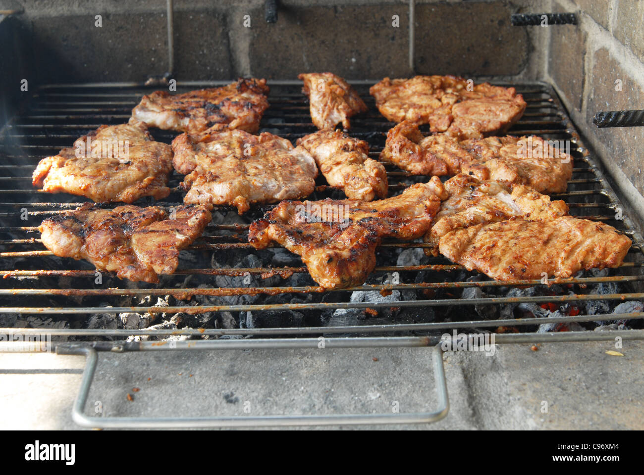meat on grill , barbecue Stock Photo - Alamy