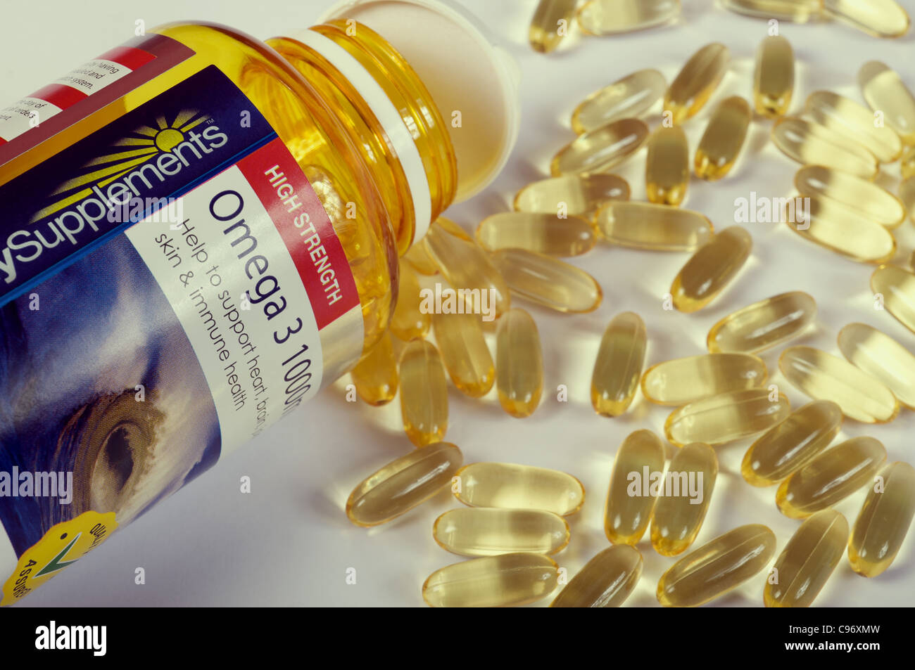 High strength Omega 3 tablets Stock Photo - Alamy